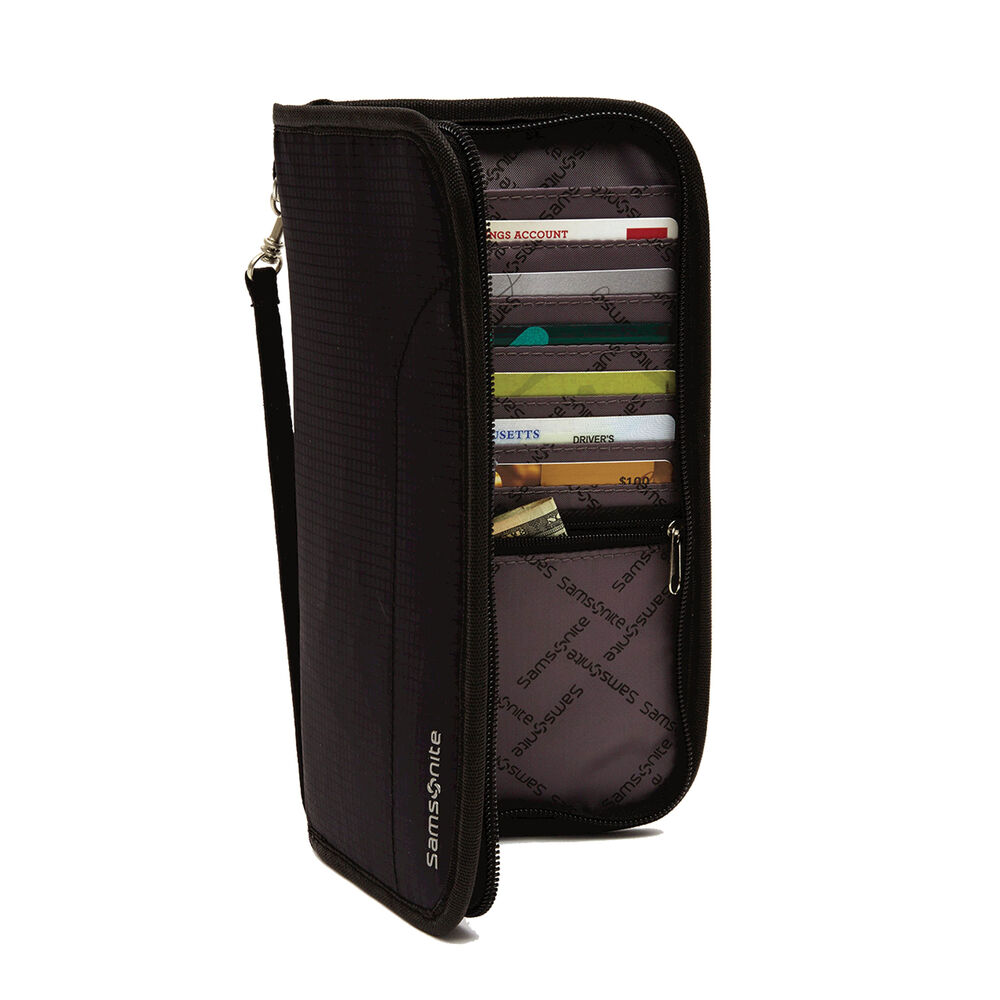 Samsonite RFID Zip Close Travel Wallet - Black – Irv's Luggage
