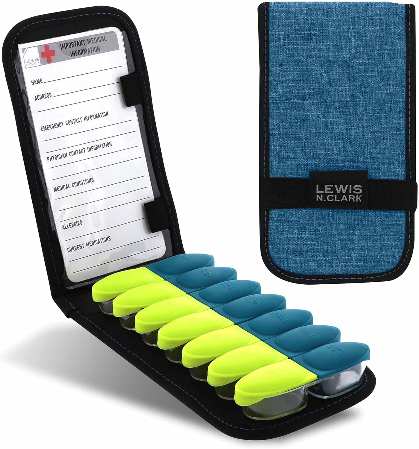 Lewis N. Clark Lift™ Magnetic Pill Organizer with Case - Turquoise ...