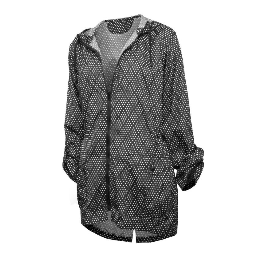 Shedrain Packable Rain Jacket Small - Black Diamond Dot – Irv's Luggage