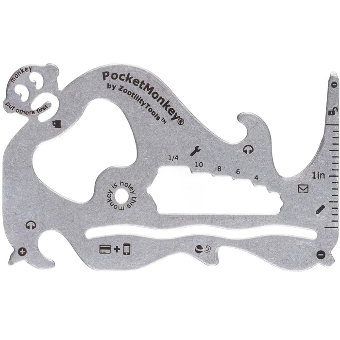 Zootility PocketMonkey X Wallet Size Multi Tool - Silver – Irv's Luggage
