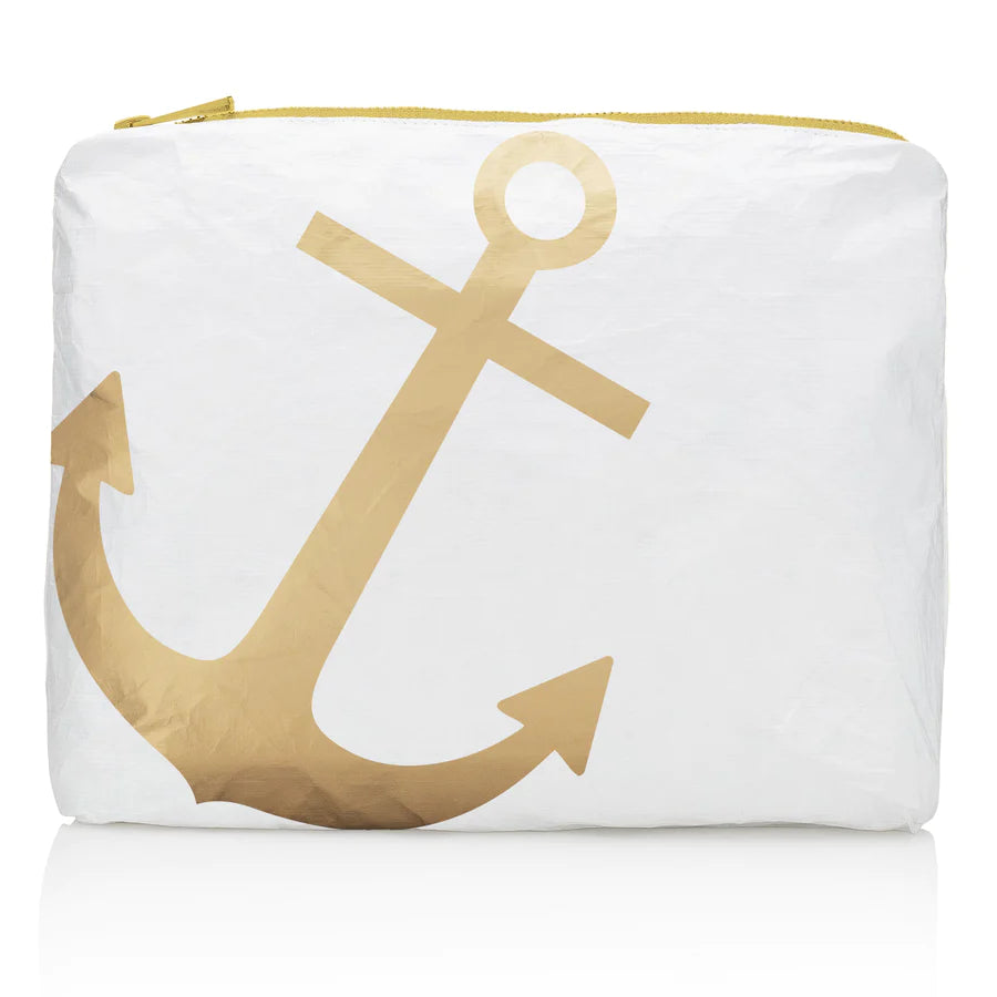 Hi Love Medium Anchor Pouch - White/Gold – Irv's Luggage